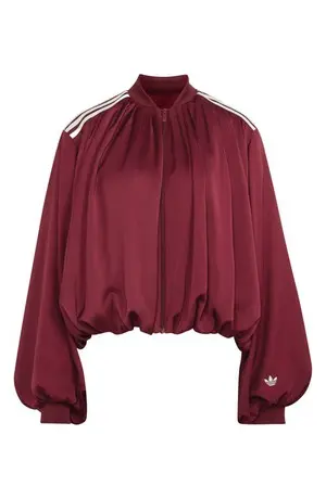 ADIDAS ORIGINALS Satin Pleated Track Top - Shadow Red