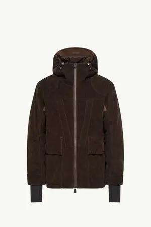 Moncler Airolo Corduroy Insulated Hooded Ski Jacket - Brown