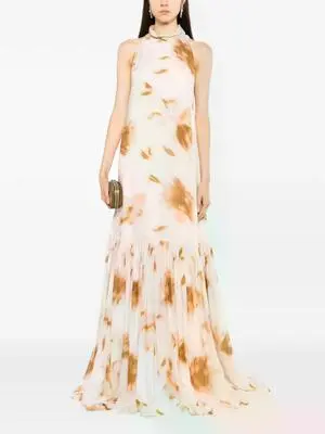 Amsale Floral-print Trapeze Dress