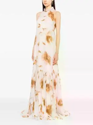 Amsale Floral-print Trapeze Dress
