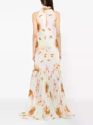 Amsale Floral-print Trapeze Dress