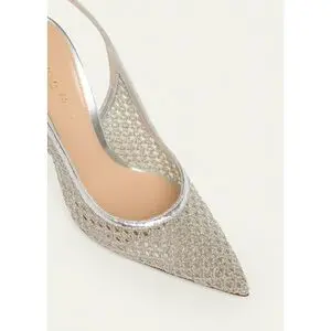 GIANVITO ROSSI 95mm Itaca Metallic Leather And Mesh Slingback Pumps