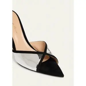 GIANVITO ROSSI 85mm Shiny Leather And Suede Pointed-toe Mules Sandals