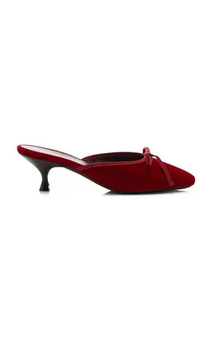 HERBERT LEVINE 24/7 Velvet Ballet Mules - Red