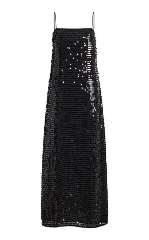 ROTATE BY BIRGER CHRISTENSEN Sequined Maxi Dress - Black