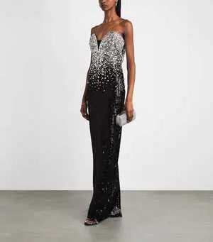 Pamella Roland Embellished Dégrade Gown