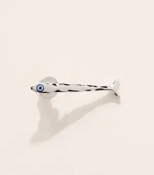 Tateossian Sterling Feng Shui Fish Brooch - Silver