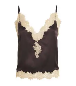 DÔEN Silk Lace-trim Kira Camisole
