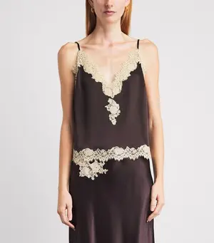 DÔEN Silk Lace-trim Kira Camisole