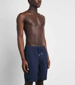 Vilebrequin Linen Baie Cargo Shorts - Navy