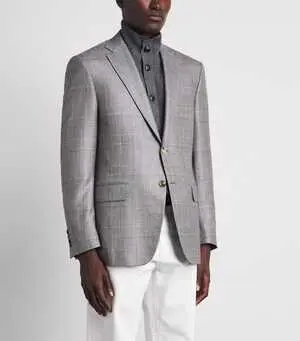 Canali Silk-cashmere Check Blazer