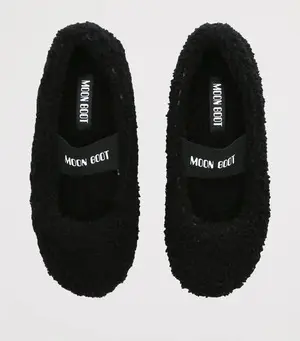 Moon Boot Shearling Ballet Flats - Black