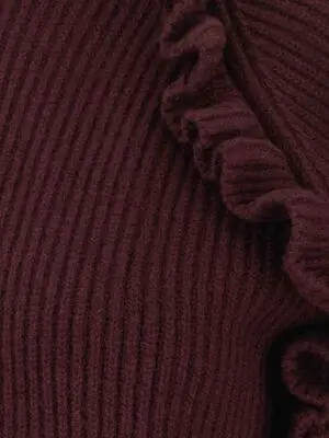 Blumarine Virgin Wool Turtleneck Jumper With Ruffle Details