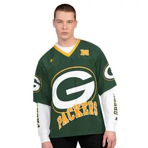 STARTER White Bay Packers Short Sleeve & Long Sleeve T-shirt Combo Pack - Green