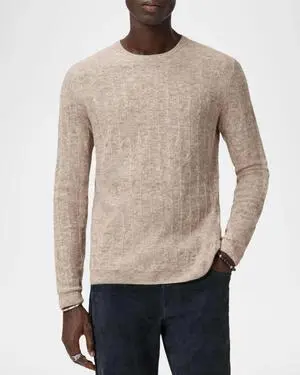 John Varvatos Apos;s Baiso Wool Rib Crewneck Sweater - Ivory