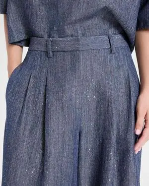 TWP Avery Sequined Denim Wide-leg Pants - Medium Ind