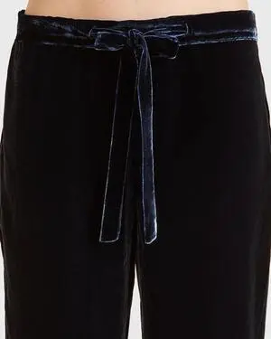 Olivia Von Halle Coco Silk-viscose Velvet Pajama Set - Eclipse