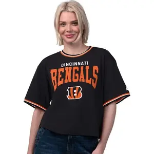 STARTER Cincinnati Bengals Ace Cropped T-shirt - Black