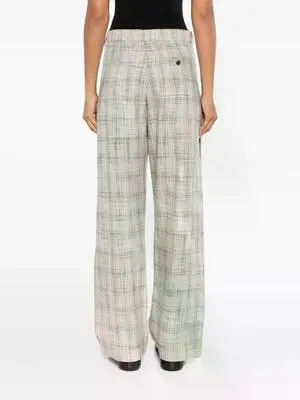 LITKOVSKA Checked Frayed-edge Trousers