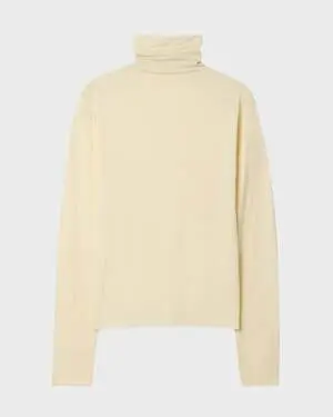 HOUSE OF DAGMAR Top Wool Jersey Rollneck - Cream