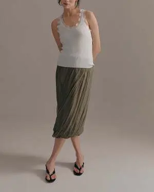 LEONÍ Camisole Älma Lace-trimmed Ribbed Silk