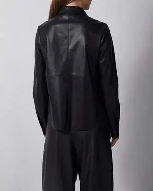 WAKAKUU Shirt Faux Leather