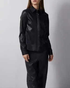 WAKAKUU Shirt Faux Leather