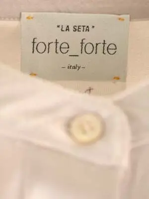 FORTE_FORTE Stretch Heavy Satin Silk Collar Shirt Perla - Multicolor