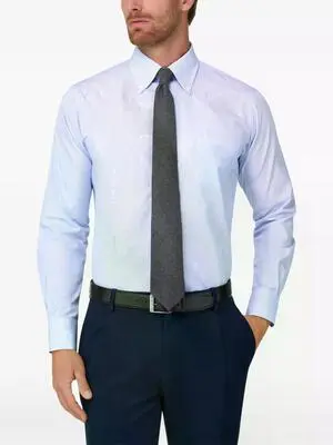 Boggi Milano Shirt In Striped Cotton Poplin Regular Fit