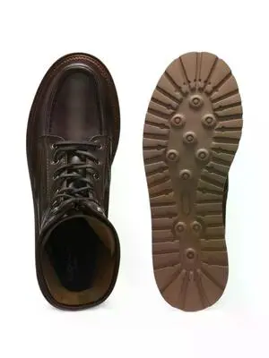 BOSS X Beckham Lace-up Boots In Leather