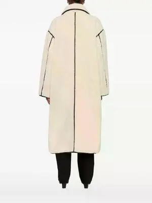 ELEH Contrast-trim Shearling-effect Coat