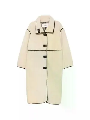 ELEH Contrast-trim Shearling-effect Coat