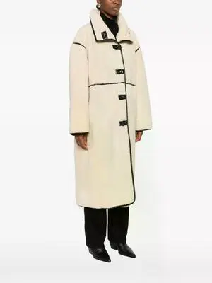 ELEH Contrast-trim Shearling-effect Coat