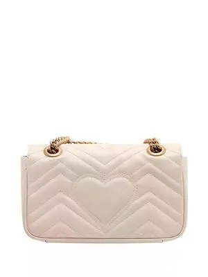Gucci 2016-2026 Small Gg Marmont Matelasse Calfskin Shoulder Bag - White