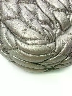 Miu Miu 2010s Crystal-embellished Matelassé Shoulder Bag - Silver