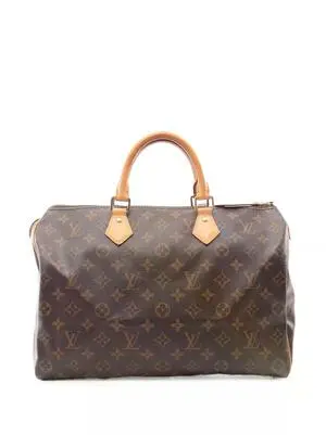 LOUIS VUITTON 2014 35 Speedy Monogram Canvas Tote Bag - Brown