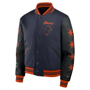 Nike Chicago Bears Rivalries Collection Nfl Full-snap Varsity Jacket - Blue