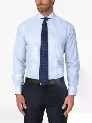Boggi Milano Shirt Checked Cotton Poplin Slim Fit