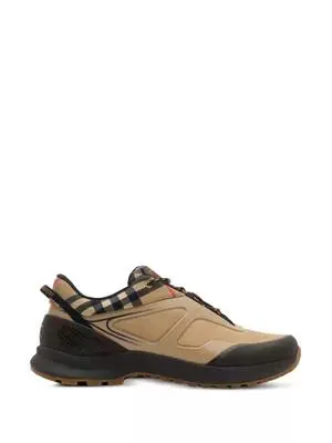 Burberry Check And Mesh Discover Sneakers - Neutrals