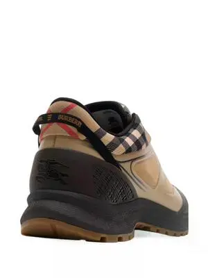 Burberry Check And Mesh Discover Sneakers - Neutrals