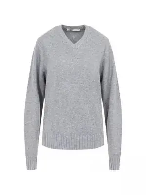 Carven Mélange-effect V-neck Sweater - Grey