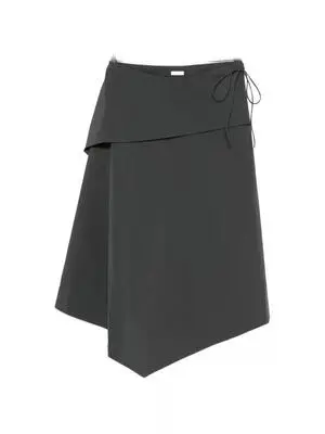ST. AGNI Detachable-belt Asymmetric Skirt Iron Glaze