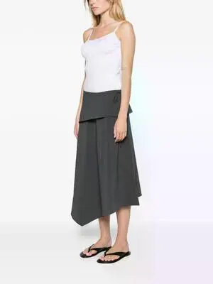 ST. AGNI Detachable-belt Asymmetric Skirt Iron Glaze