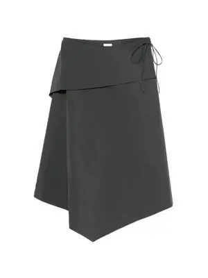 ST. AGNI Detachable-belt Asymmetric Skirt Iron Glaze - Grey
