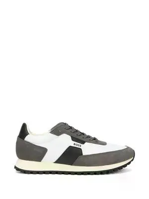 BOSS Suede-panelled Logo Sneakers - White