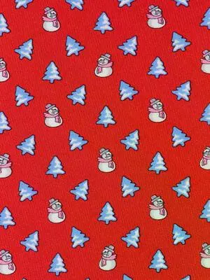 FERRAGAMO Christmas Print Silk Tie - Red