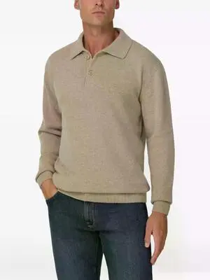 Boggi Milano Knitted Polo Shirt In Cashmere Blend