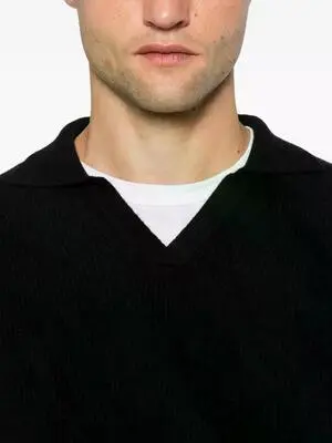 JEORDIE'S Ribbed-knit V-neck Sweater