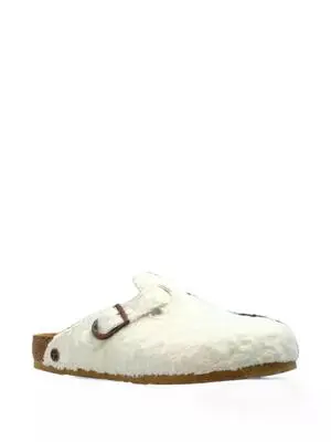 BIRKENSTOCK Boston Wooly Moon Brushed-effect Slides