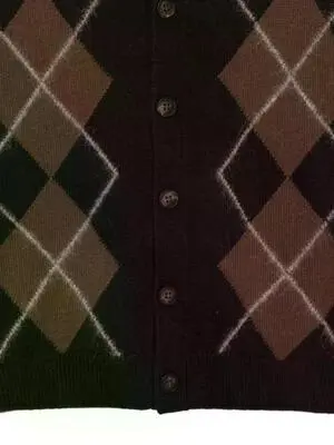 MC2 SAINT BARTH Jonan Argyle-pattern Embroidered-logo Cardigan